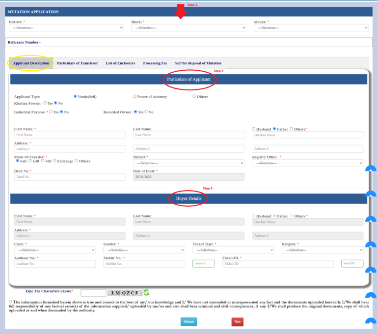 Online Mutation Plot Khatian Status Check West Bengal